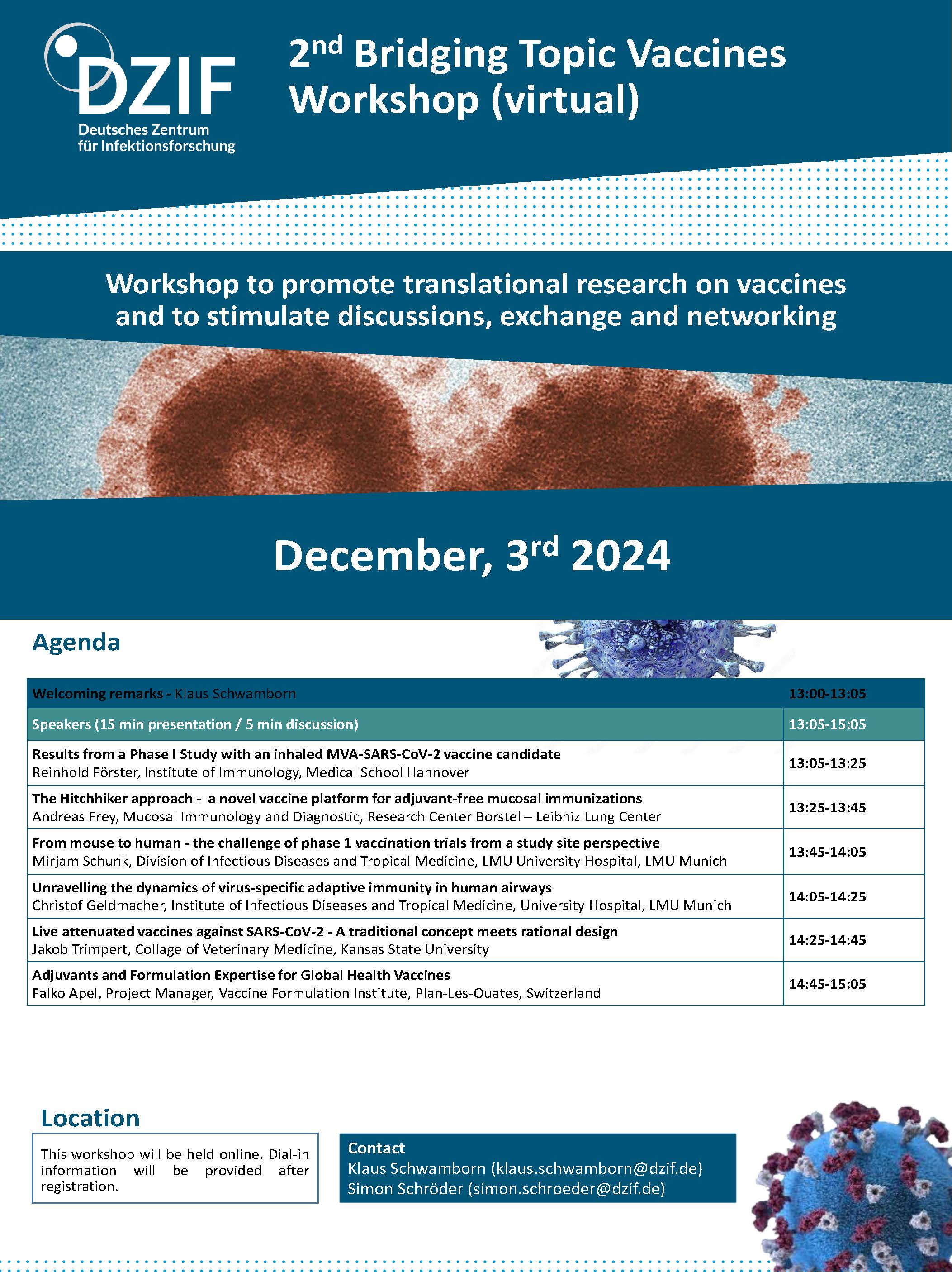 2nd Bridging Topic Vaccines Workshop | German Center for Infection Research